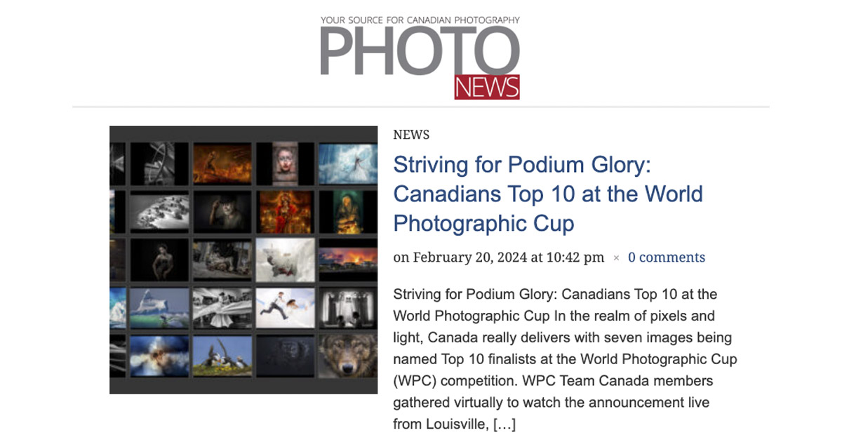 Canadian Finalists in PHOTONews – WPC Team Canada